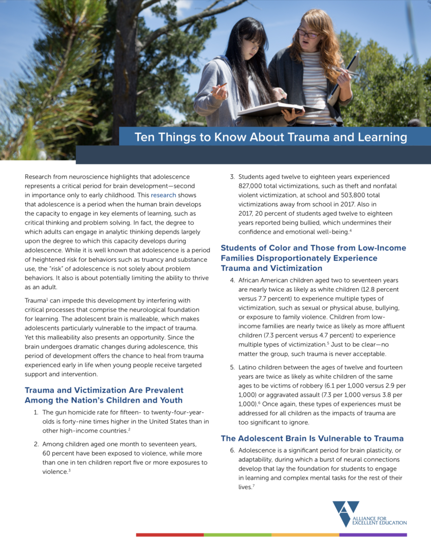 Ten Things to Know About Trauma and Learning | All4Ed